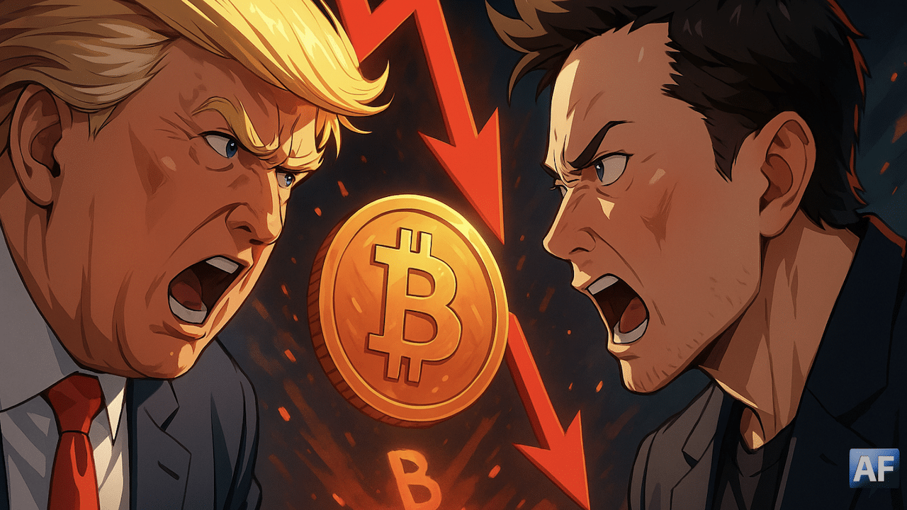 Bitcoin s'effondre après une dispute entre Trump et Musk